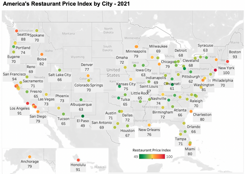 Restaurant Price by City in America – FoodyData